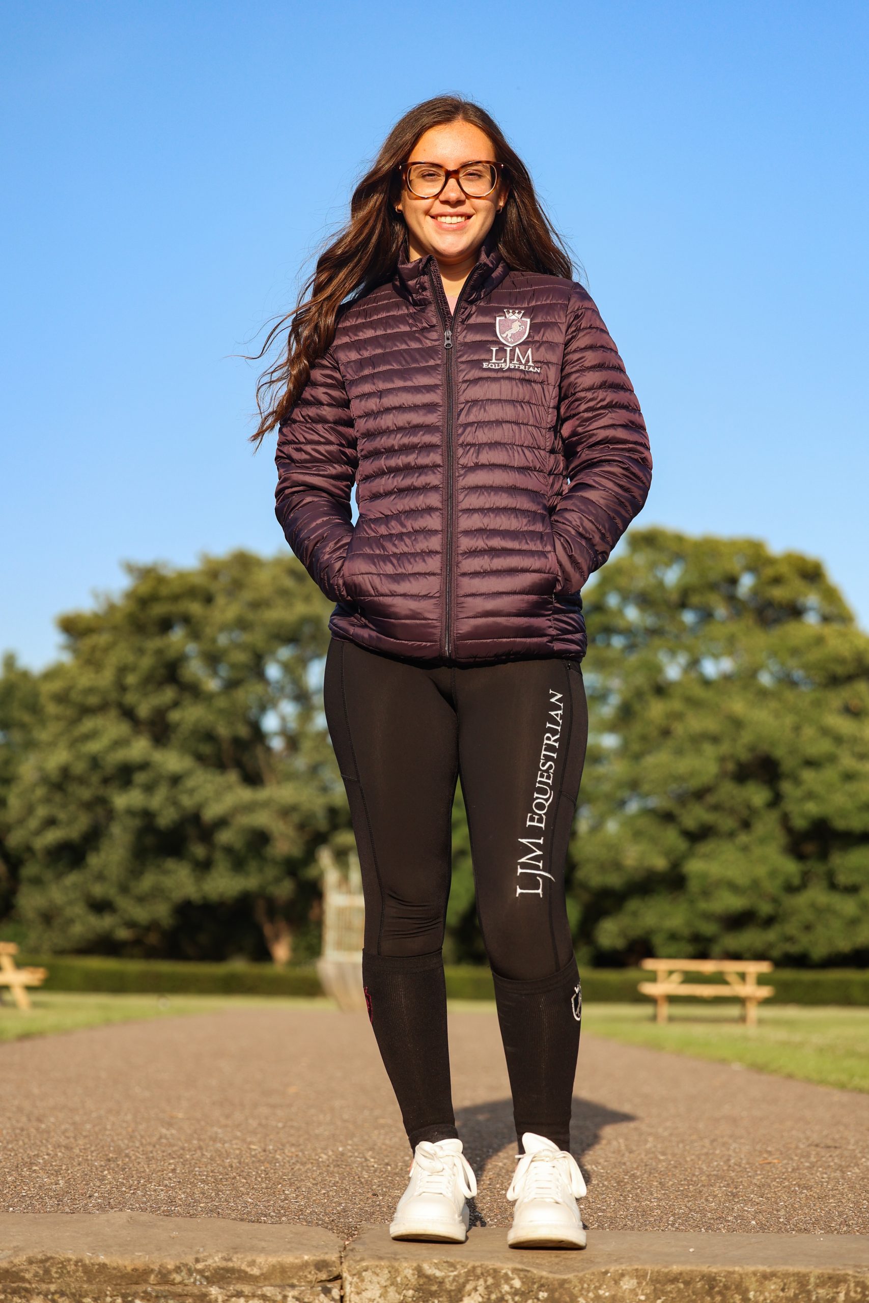 LJM Lightweight Puffer Jacket Aubergine - LJM Equestrian